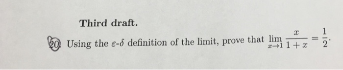 Solved Using the epsilon-delta definition of the limit, | Chegg.com