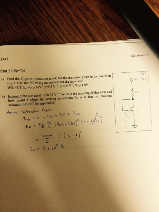 Solved a) Find the Q-point (operating point) for the | Chegg.com