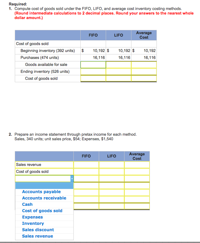 Solved Required: Compute cost of goods sold under the FIFO, | Chegg.com