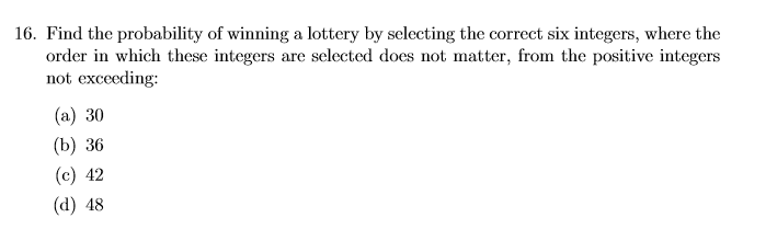 Solved Find the probability of winning a lottery by | Chegg.com