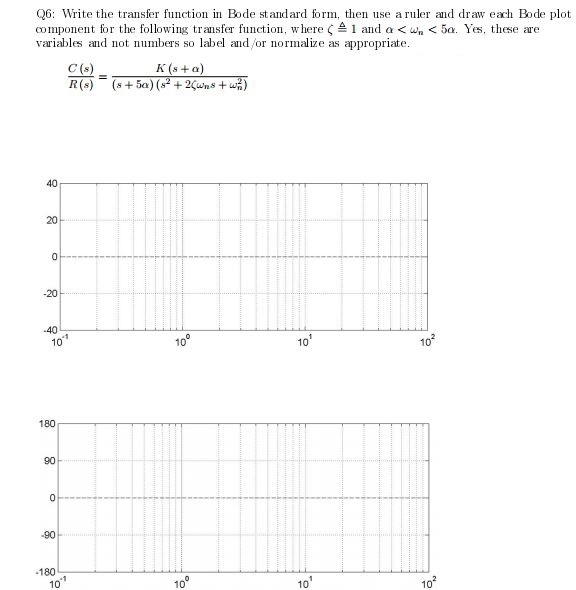 Solved Write the transfer function in Bode standard form, | Chegg.com