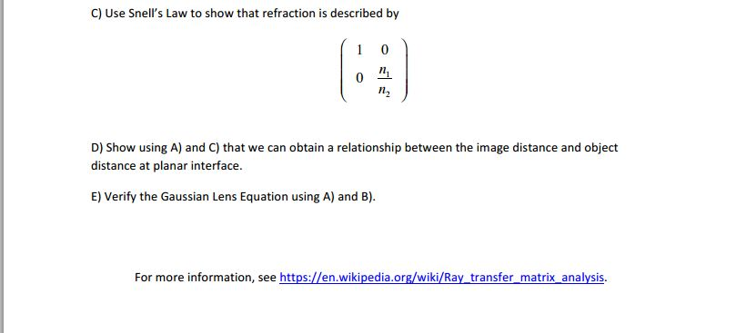 Solved Problem #3: ABCD Matrix One way to describe the | Chegg.com