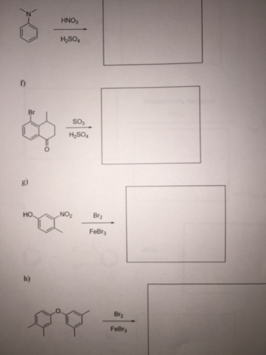 Solved HO HNO3 H2SO4 SO's H2Soe NO2 Brz FeBr3 Br2 FeBrs | Chegg.com