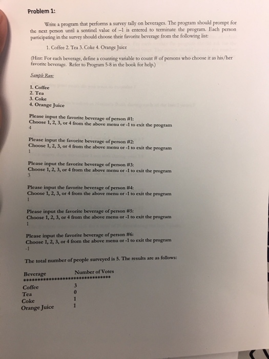 Solved Write a program that performs a survey tally on | Chegg.com