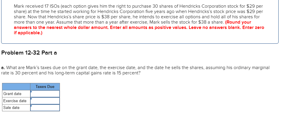 Solved Mark received 17 ISOs (each option gives him the | Chegg.com