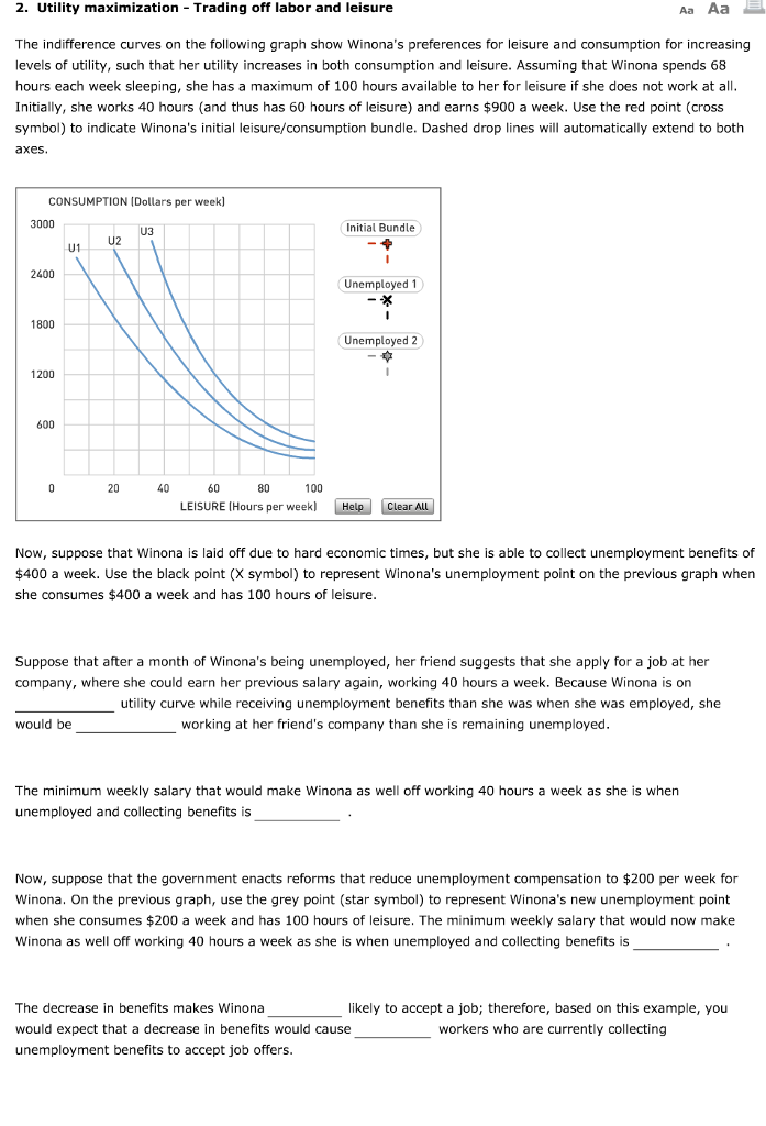 Solved 2. Utility maximization Trading off labor and leisure | Chegg.com