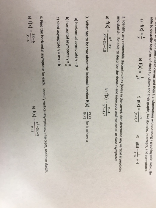 Solved Identify any removable discontinuities (holes in the | Chegg.com