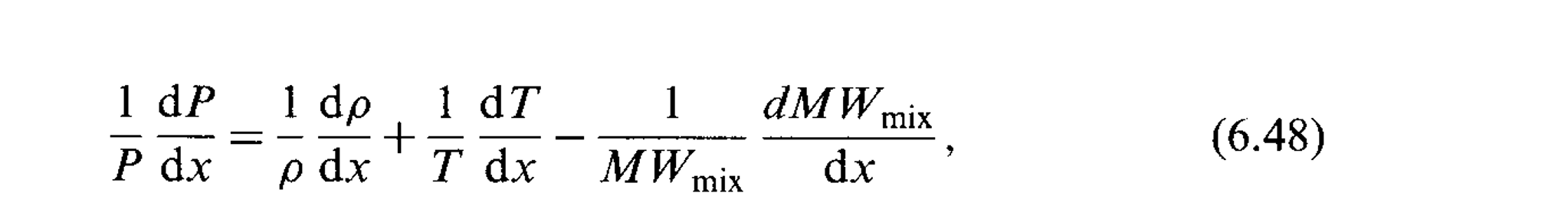 Show that d/dx (P = rho R_uT/MW_mix) implies 1/P | Chegg.com