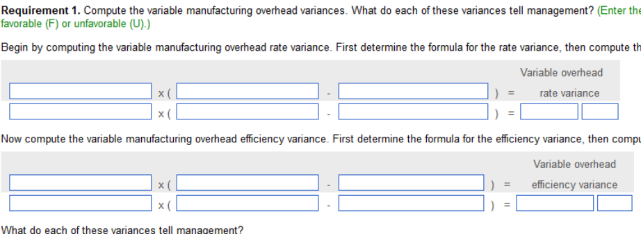Solved Requirement 1. Compute the variable manufacturing | Chegg.com