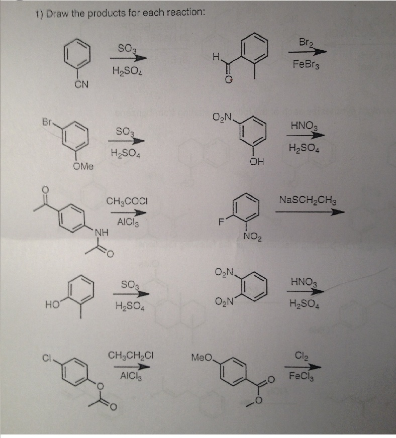 Solved Draw the products for each reaction: | Chegg.com