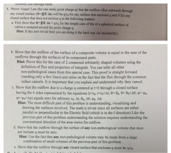 Solved Prove' Guess' Law (for one static point charge q) | Chegg.com