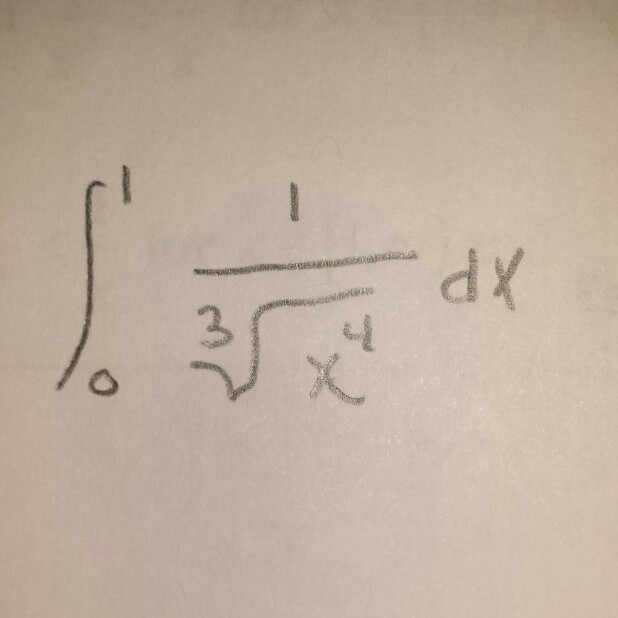 Solved Integrate 0 to 1 1/cube root x^4 dx | Chegg.com