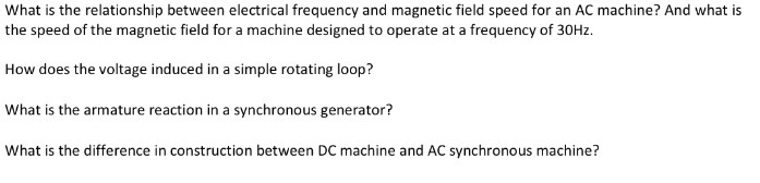 Solved What is the relationship between electrical frequency | Chegg.com