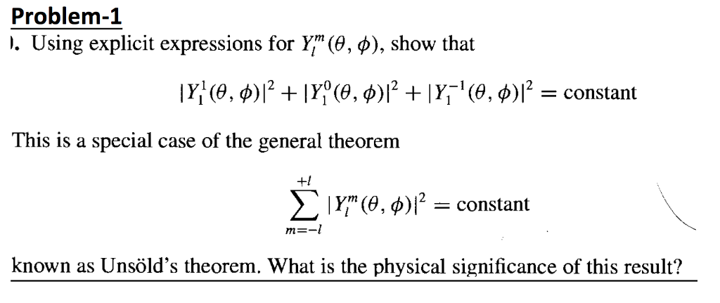 Solved Problem-1 . Using explicit expressions for V" (?, ?), | Chegg.com