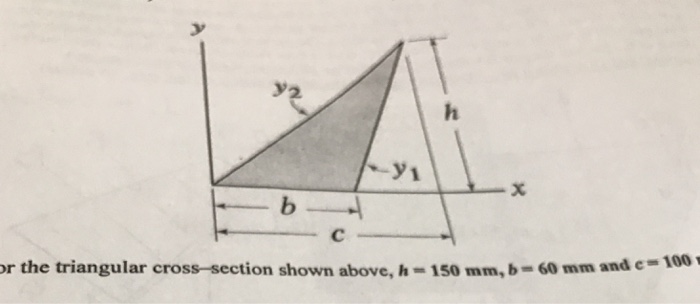 Solved or the triangular cross-section shown above, h-150 | Chegg.com