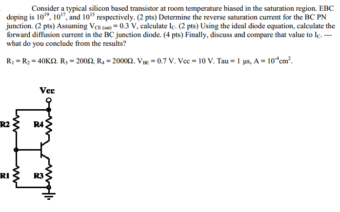Consider a typical silicon based transistor at room | Chegg.com