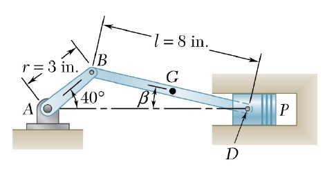 Solved Given a fourbar crank-slider linkage with the link | Chegg.com