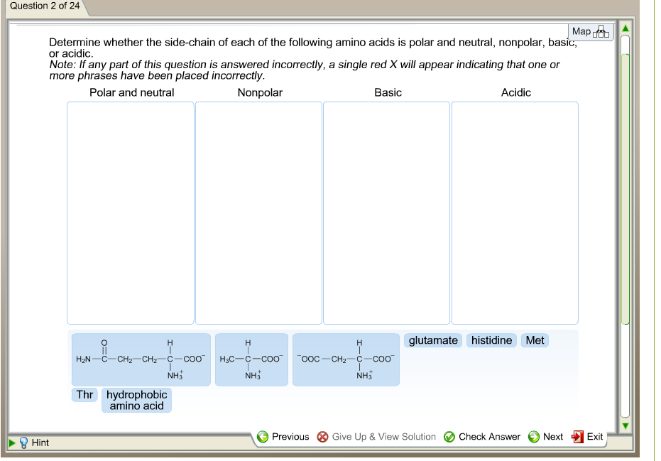 Solved Determine whether the side-chain of each of the | Chegg.com