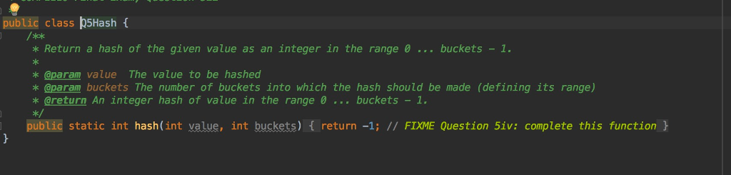 Solved public class þ5Hash { * Return a hash of the given | Chegg.com