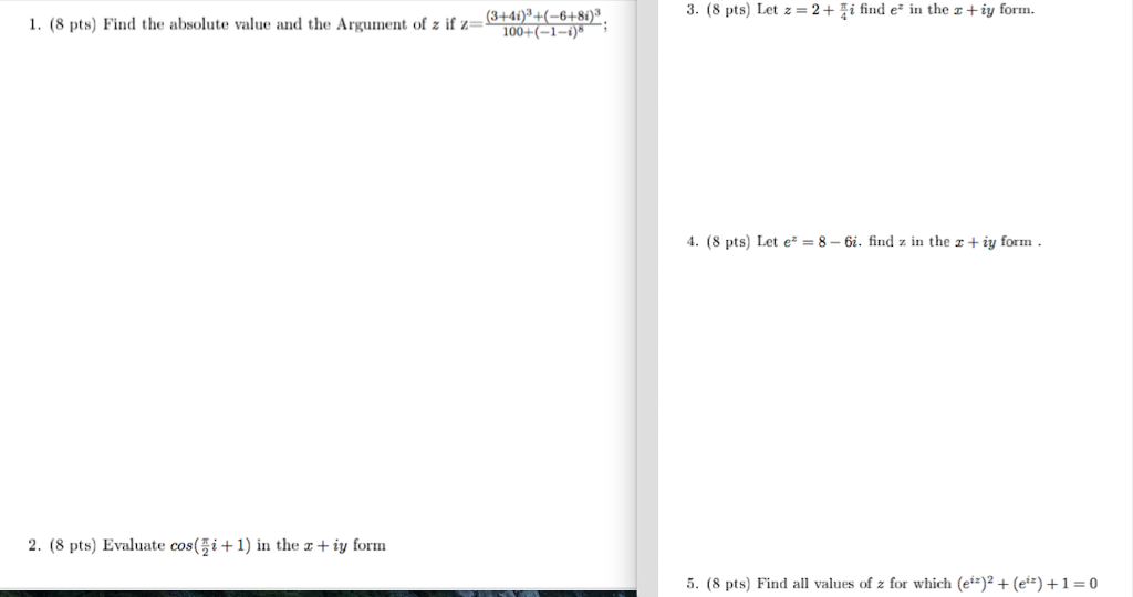 Solved Find the absolute value and the Argument of z if z = | Chegg.com