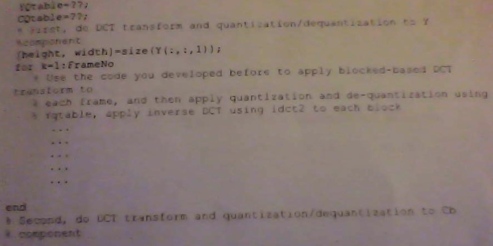 Now we come to the transform and quantization part | Chegg.com