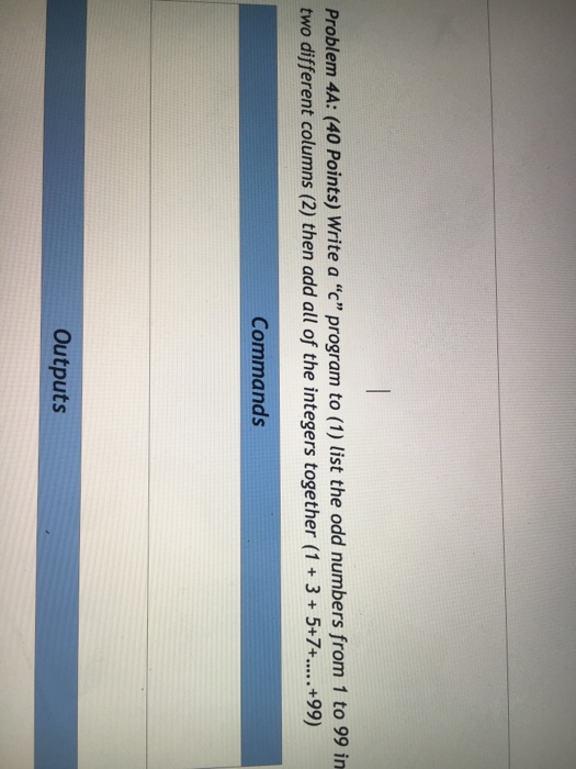 Solved Write A C Program To 1 List The Odd Numbers From