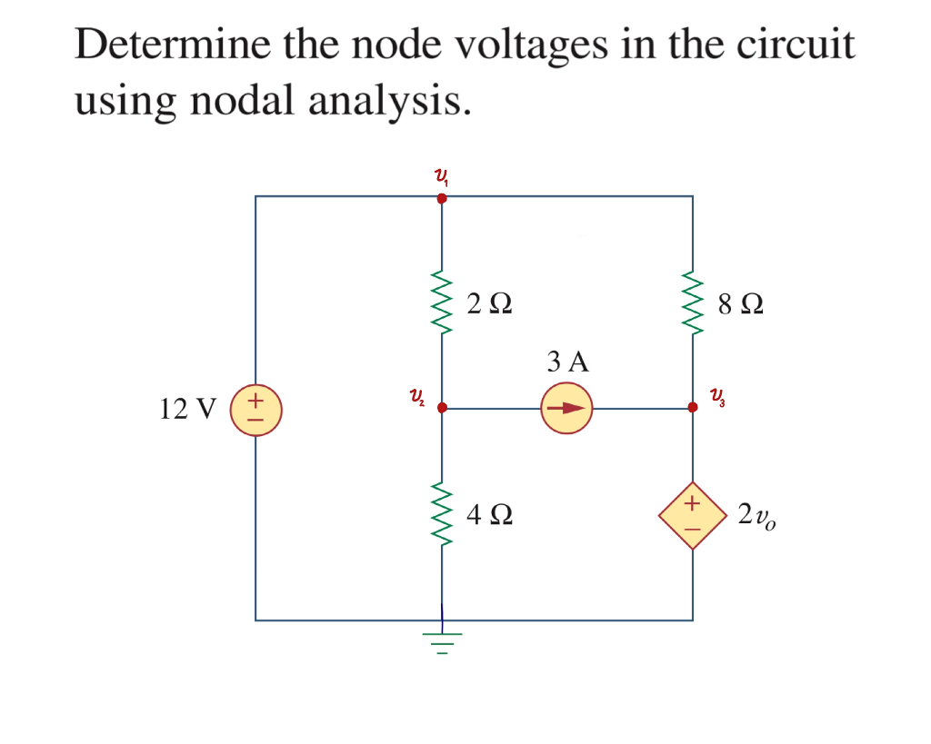 Solved Determine the node voltages in the circuit using | Chegg.com