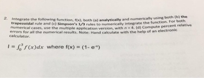 Solved Integrate The Following Function F X Both