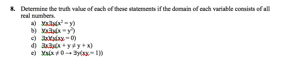 Solved 8 Determine The Truth Value Of Each Of These