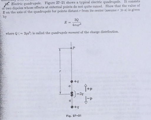 Solved It consists Electric quadrupole. Figure 27-21 shows a | Chegg.com