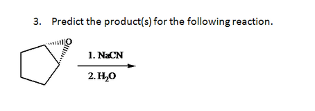 Solved 3. Predict the product(s) for the following reaction | Chegg.com