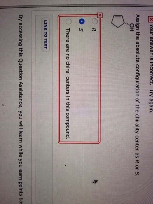 Solved Assign The Absolute Configuration Of The Chirality