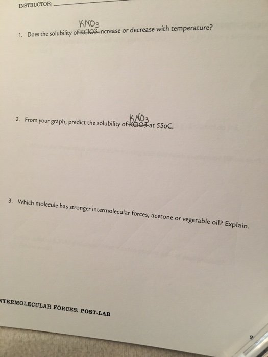 Solved Does the solubility of KCIO_3 or decrease with | Chegg.com