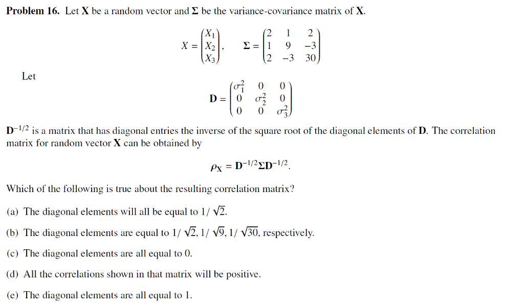 Solved Problem 16 Let X Be A Random Vector And E Be The