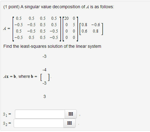 Solved A singular value decomposition of A is as follows: | Chegg.com