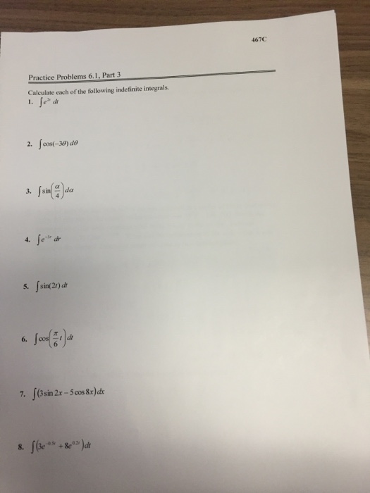 Solved Calculate each of the following indefinite integrals. | Chegg.com