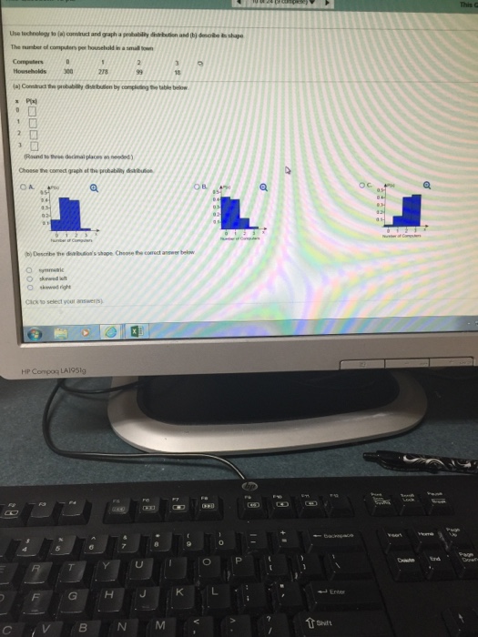 Solved The number of computen per househdid in a small | Chegg.com