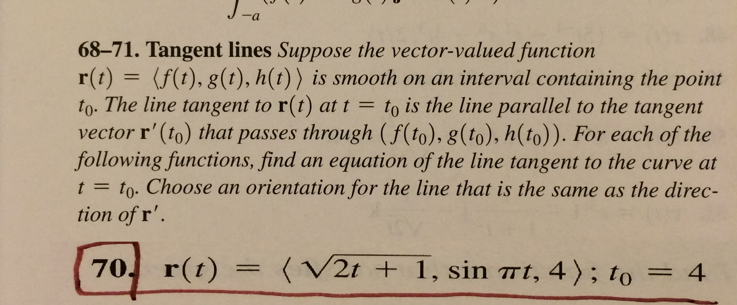 Solved Tangent lines Suppose the vector-valued function r(t) | Chegg.com