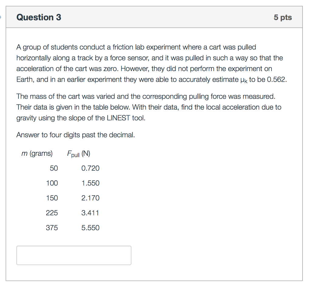 Solved A group of students conduct a friction lab experiment | Chegg.com