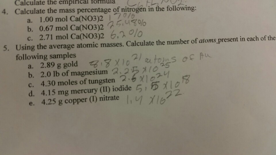 Solved Calculate the empirica lormula , , Calculate the mass | Chegg.com