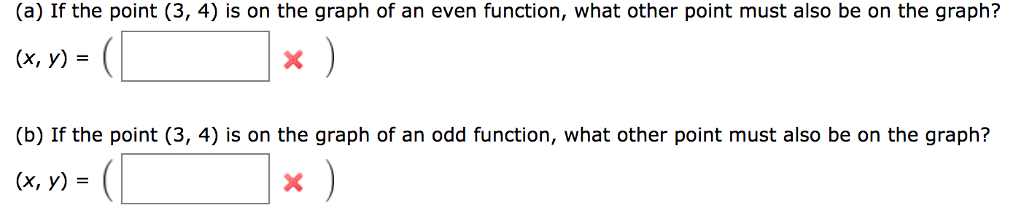 Solved (a) If the point (3, 4) is on the graph of an even | Chegg.com