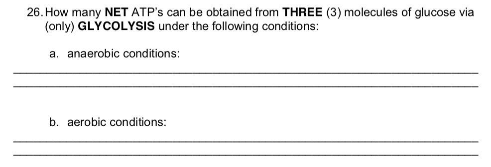 Solved 26.How many NET ATP's can be obtained from THREE (3) | Chegg.com