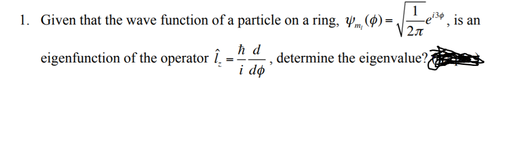 Solved Given that the wave function of a particle on a ring, | Chegg.com