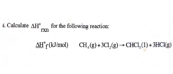 Solved Calculate Delta Hdegree rxn for the following | Chegg.com