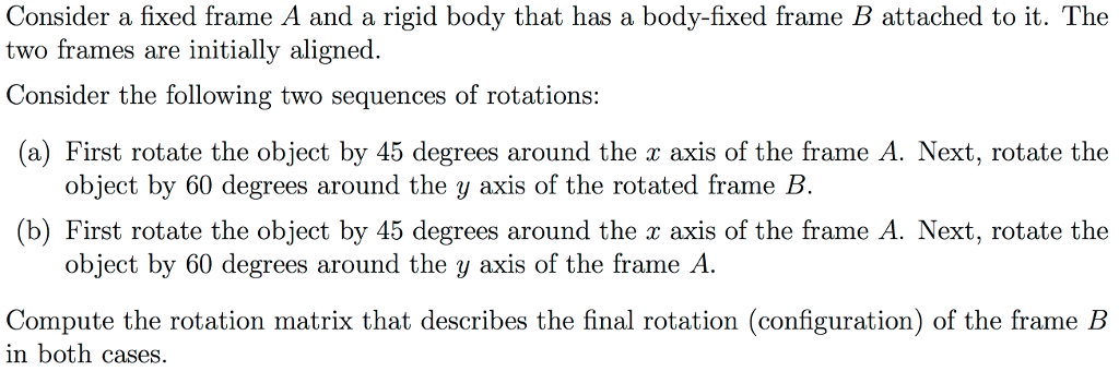 Consider a fixed frame A and a rigid body that has a | Chegg.com