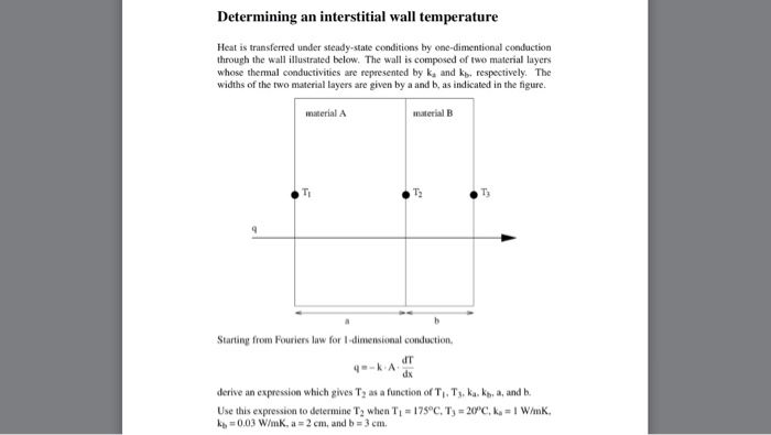 Solved Determining an interstitial wall temperature, what is | Chegg.com
