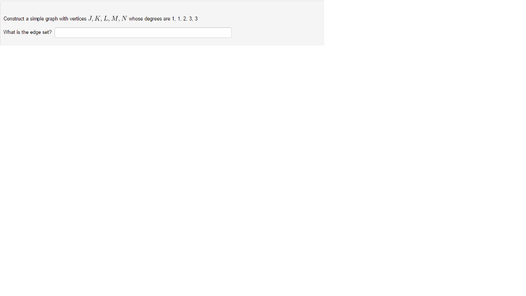 Solved Construct a simple graph with vertices J, K, L, M, N | Chegg.com