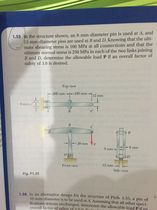 Solved In the structure shown, an 8-mm-diameter pin is used | Chegg.com
