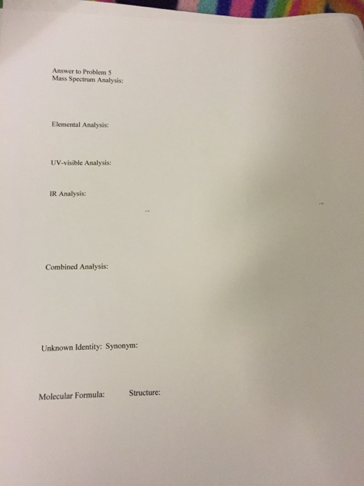 Solved Part II: Each Combined Spectra Problem on the | Chegg.com