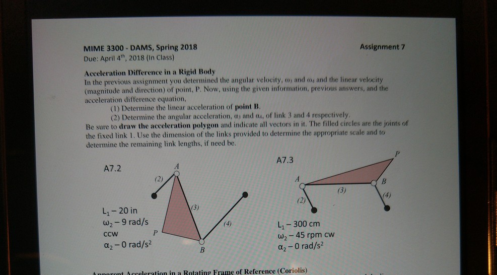 Determine the linear acceleration of point B. also | Chegg.com